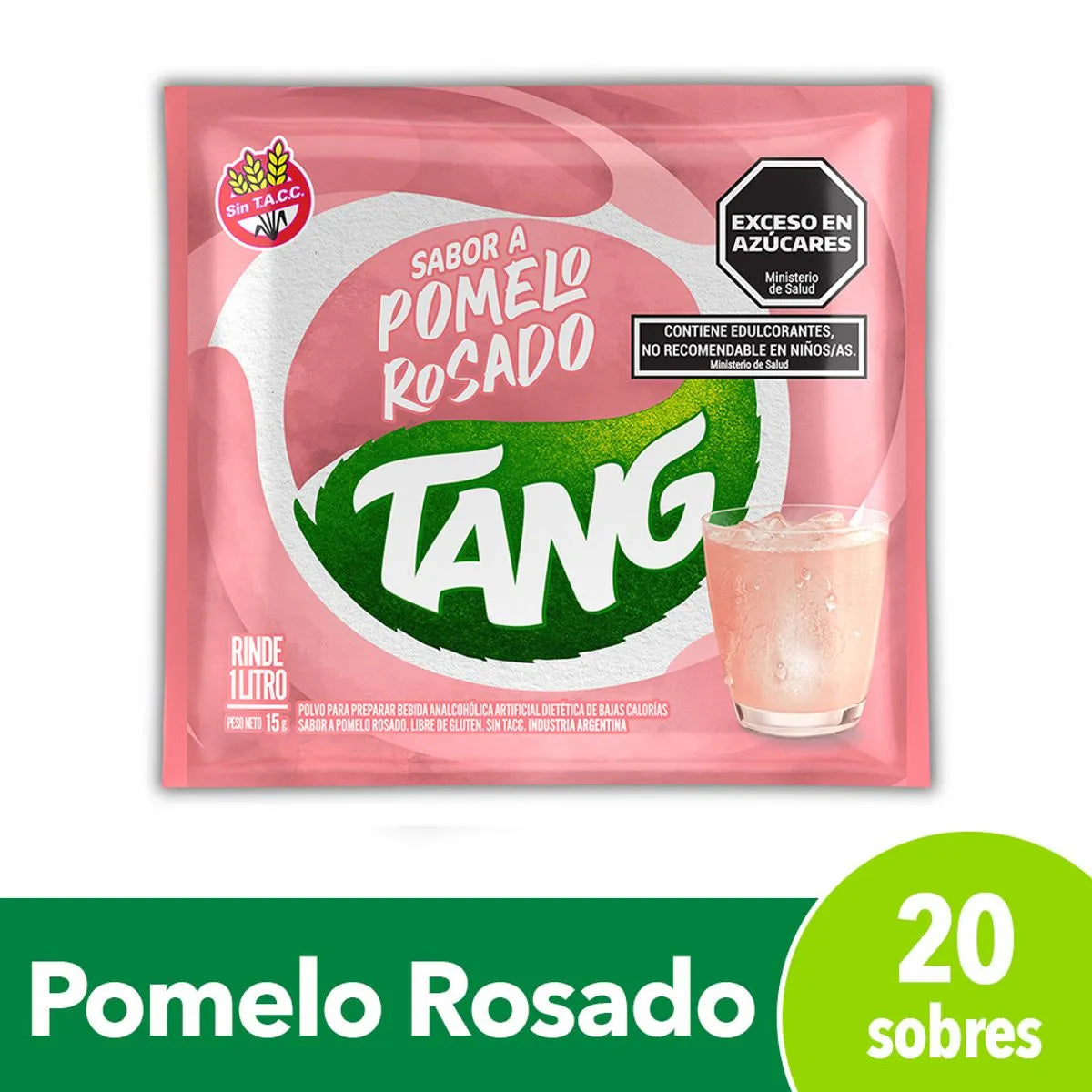 Jugo en polvo Tang Pomelo Rosado, 15 g / 0.52 oz (Caja de 20 unidades)