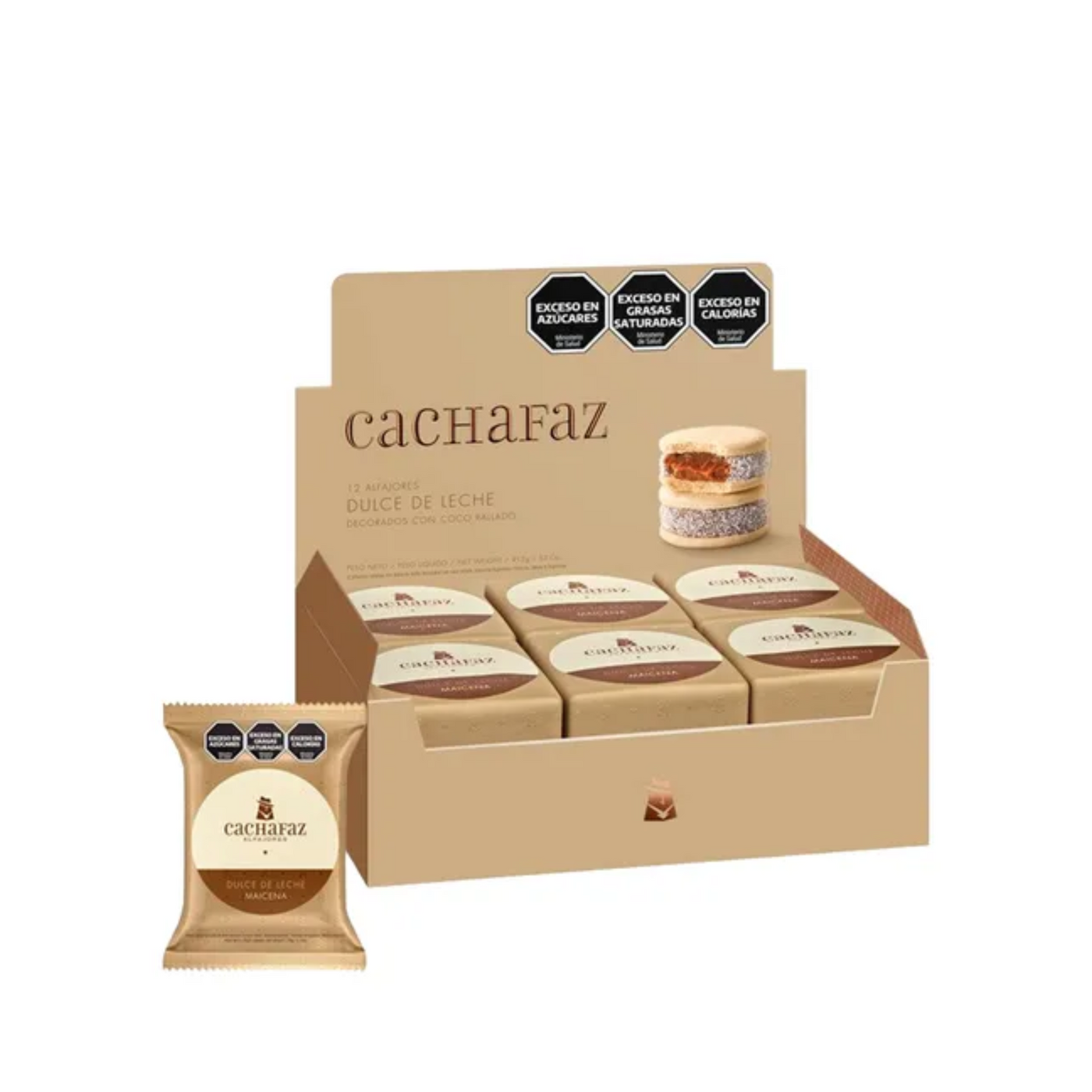 Cachafaz Alfajor de Maicena con Coco Rallado y Dulce de Leche –1 bulto ...