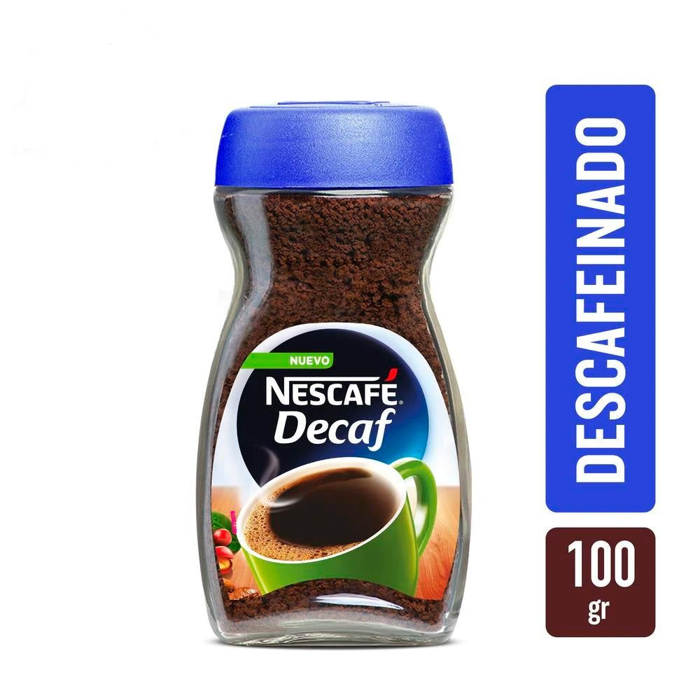 Café Instantáneo Nescafe Descafeinado, 100 g / 3,52 oz (Frasco Azul)