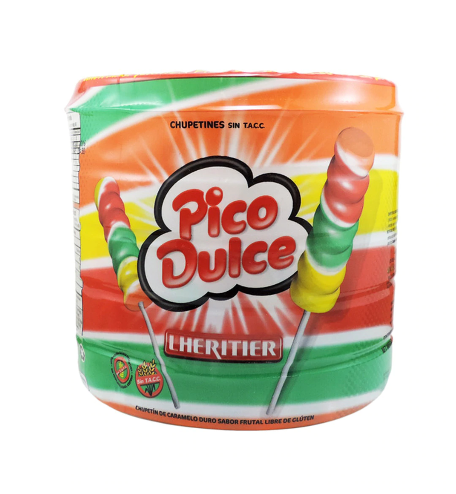 Pico Dulce Lollipop Rainbow Candy Lollipop, 672 g / 23.7 oz (Box of 48