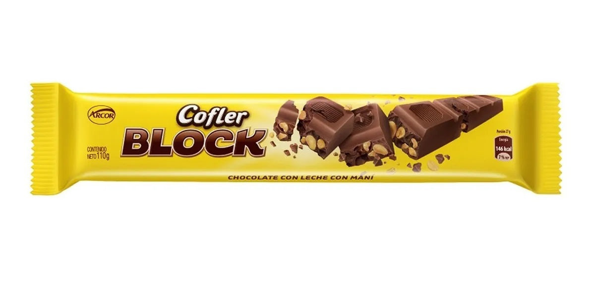 Chocolate Cofler Block con maní, 110 g / 3,88 oz